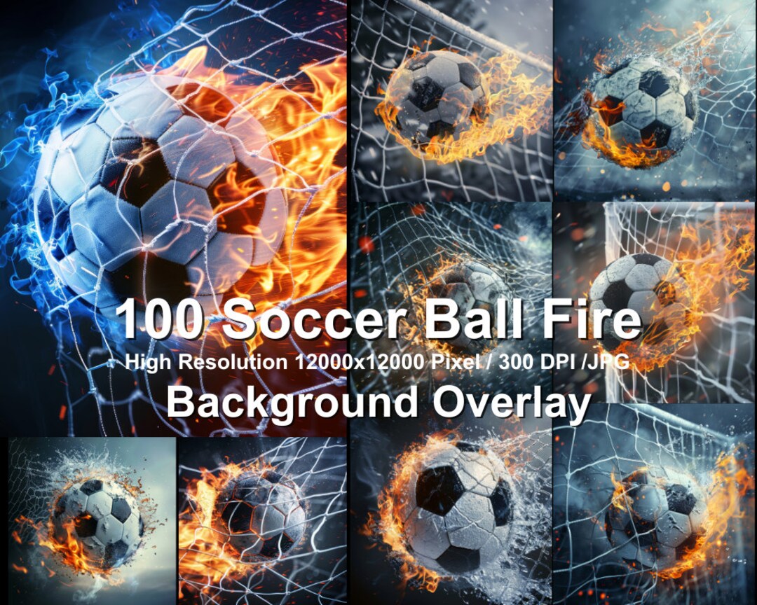 Soccer Ball Fire & Ice Photo Backdrops: Sports Photography (digital ...