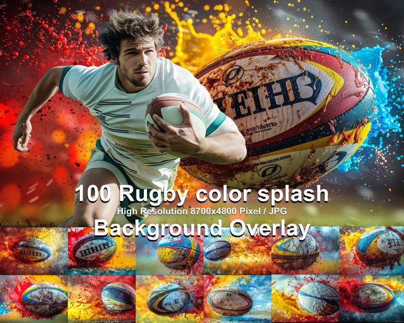Rugby Color Splash Photo Backgrounds: 100 Photoshop Digital Backdrops ...