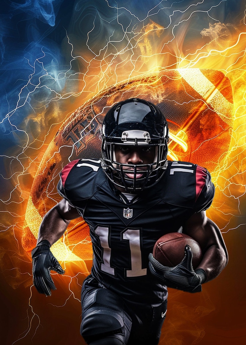 100 Lightning Football Photo Overlays: Sports Backgrounds (digital ...