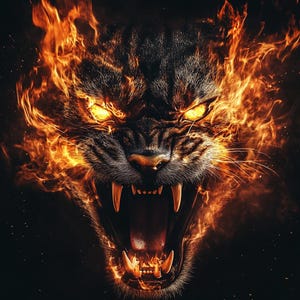 Fiery Animal Rage Poster Set: Sports Motivation Art (digital Download ...
