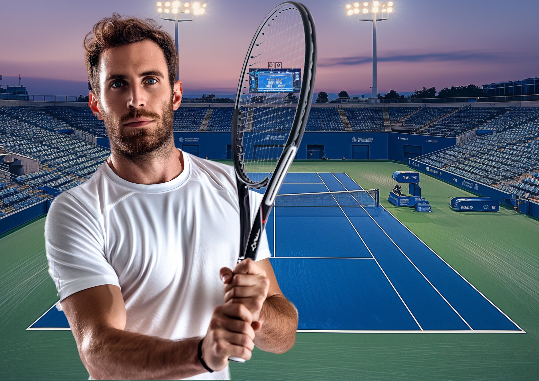 Tennis Stadium Lighting Photo Backgrounds: Photoshop Overlays (digital ...