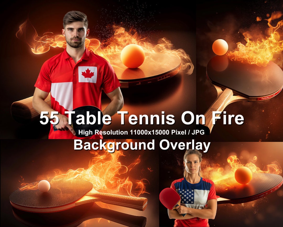 50 Table Tennis Fire Themed Images for Sports Photo Backgrounds ...