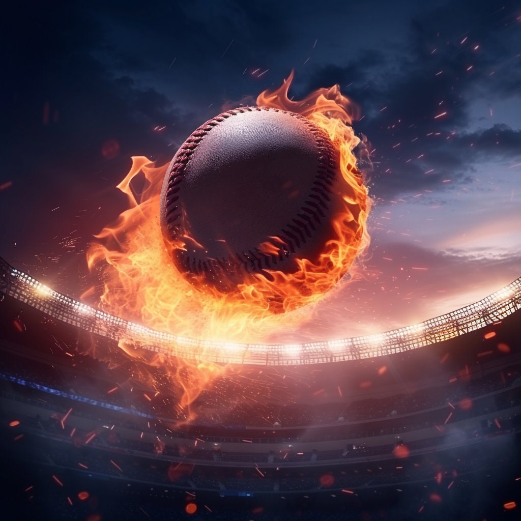 100 Fire Baseball Photo Backgrounds: Sports Photography Overlays ...