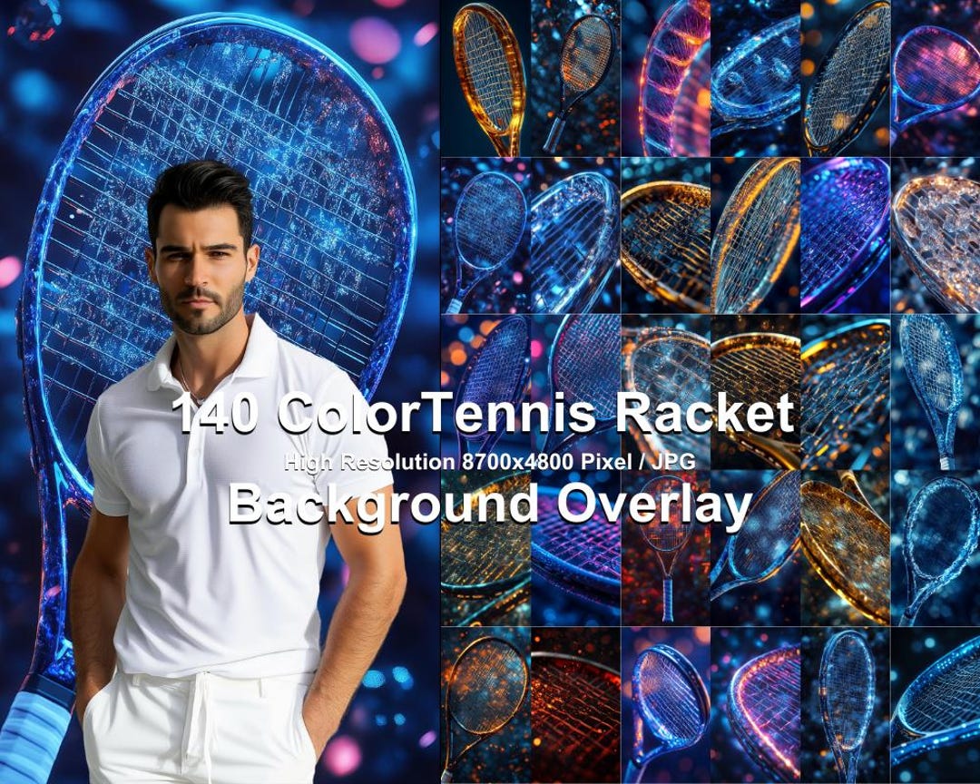 Tennis Racket Photo Backgrounds: 140 Colorful Sports Images (digital ...