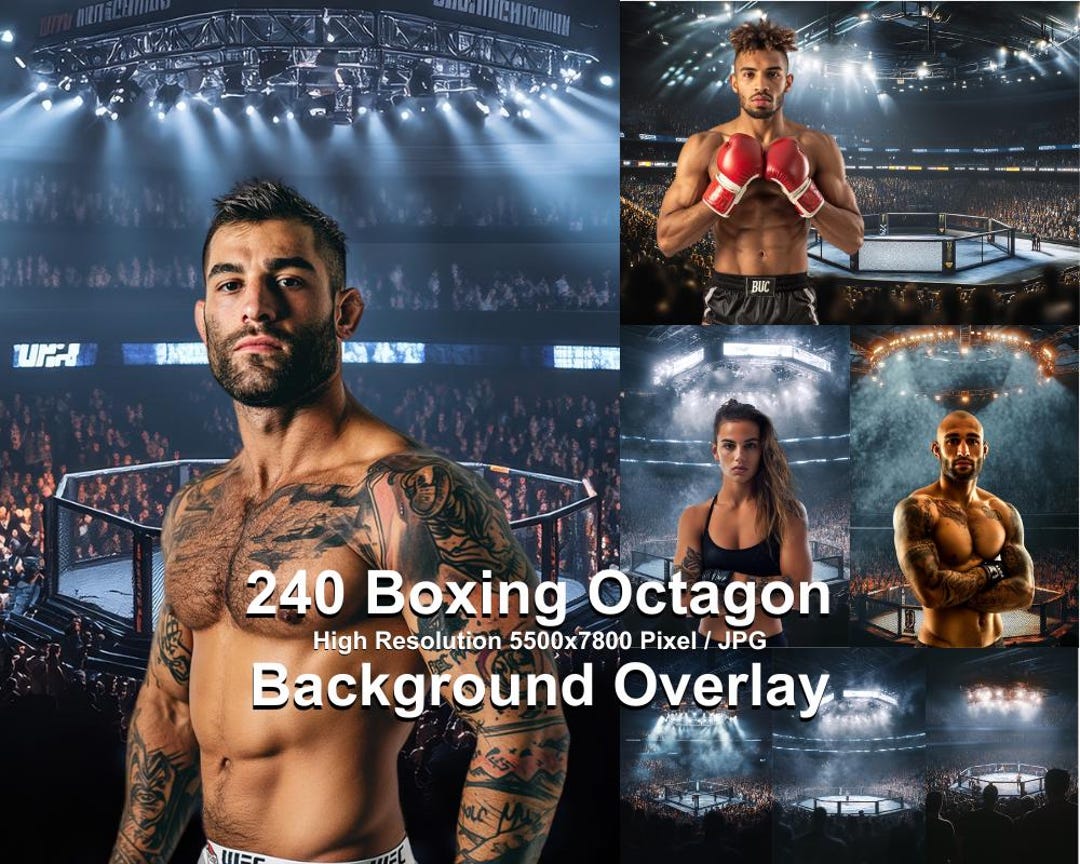 Boxing Octagon Photo Backgrounds: Sports Photoshop Overlays (digital ...