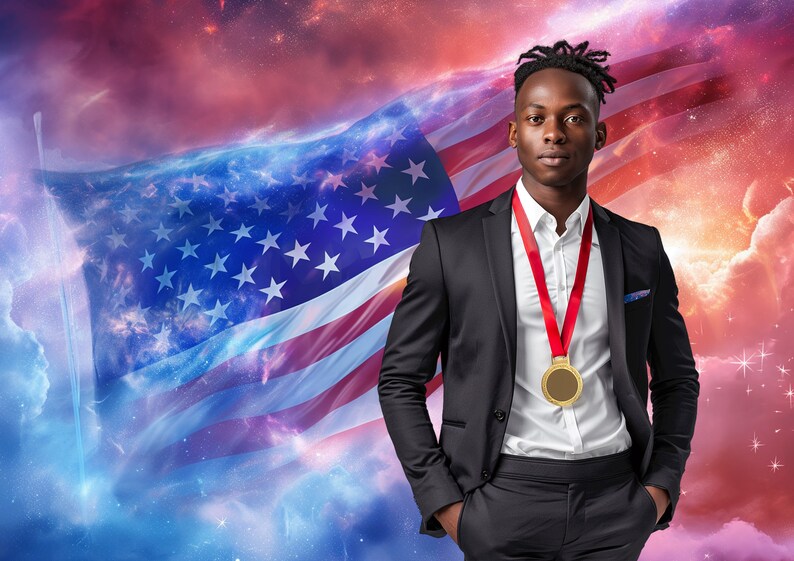 70 USA Flag Overlay Galaxy-themed Images for Sports Photo Backgrounds ...