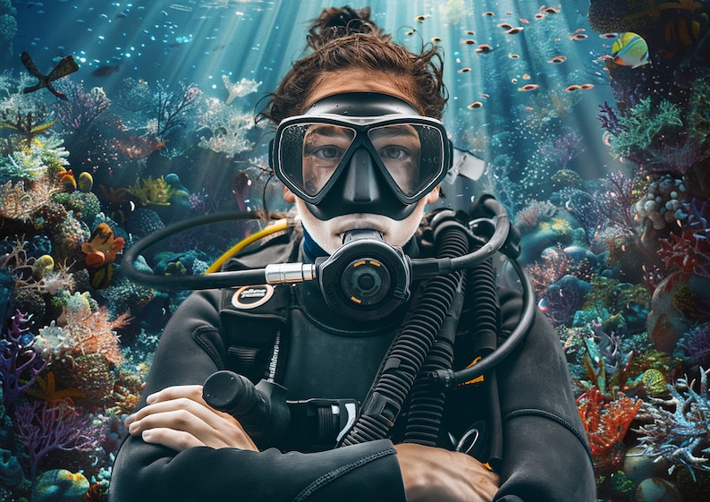 Scuba Diving Photo Overlays: 100 Under Sea Backdrops (digital Download ...