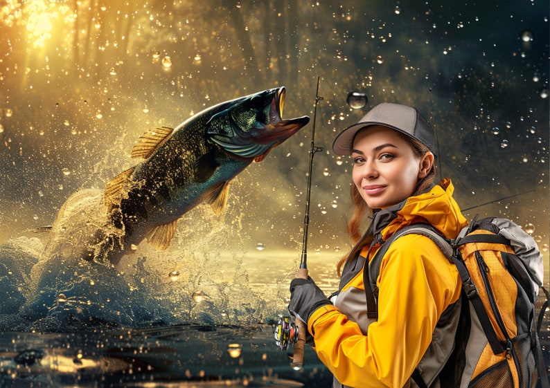Fishing Sport Photo Overlays: 20 Digital Backdrops (7800x5500 Px) - Etsy