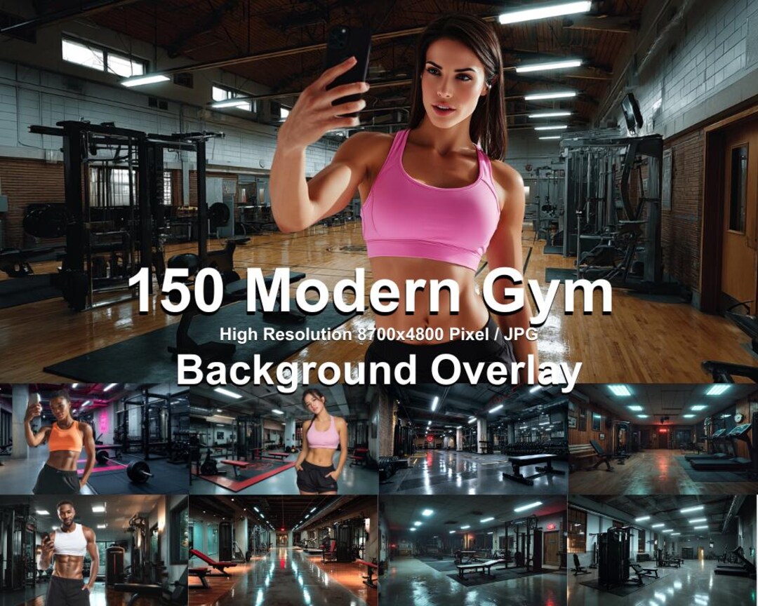 150 Modern Gym Background Bundle | High-resolution Fitness Room Scenes ...