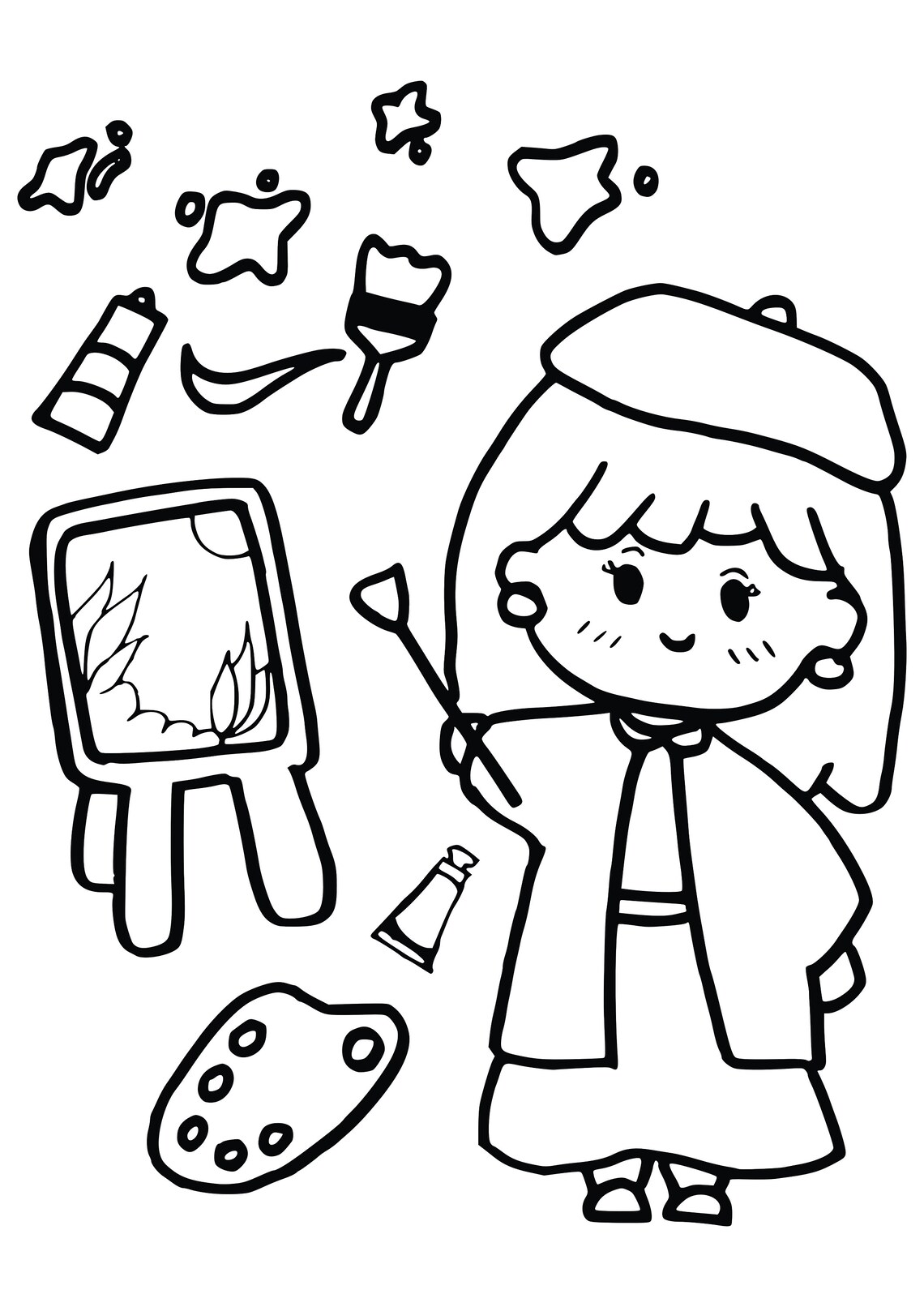 Drawing Cartoon Coloring Page - Etsy