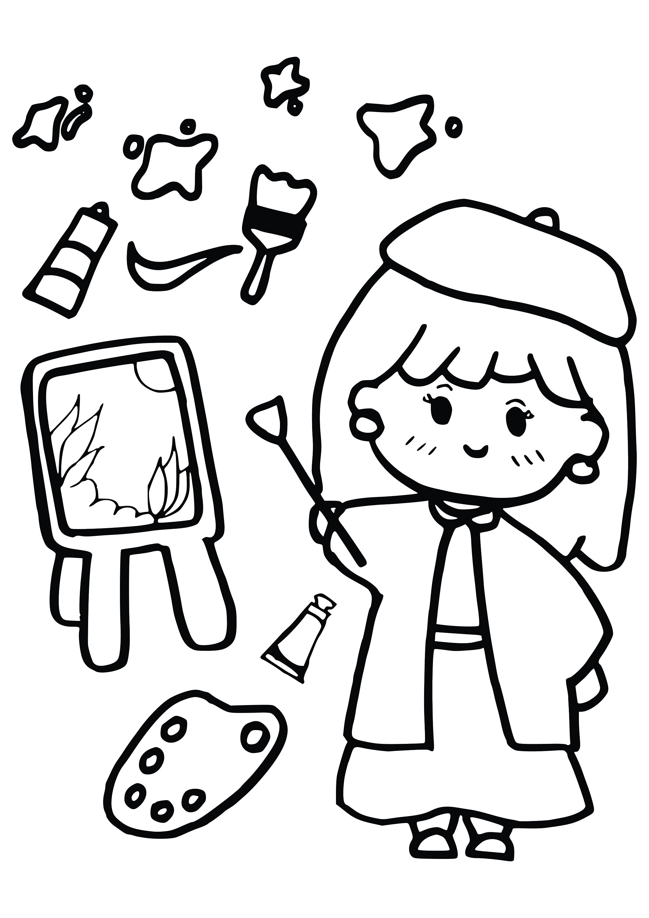 Drawing Cartoon Coloring Page - Etsy