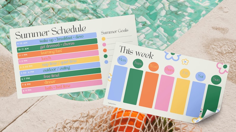 Summer Schedule Template for Kids - Etsy