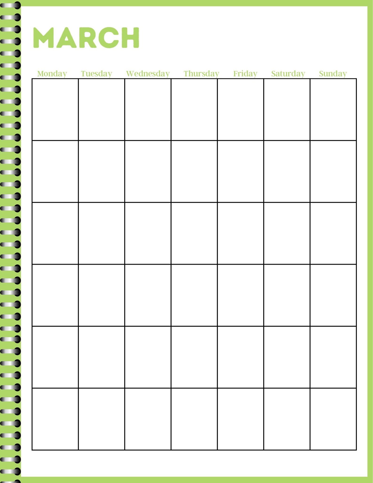 12 Month Multi Color Undated Calendar - Etsy