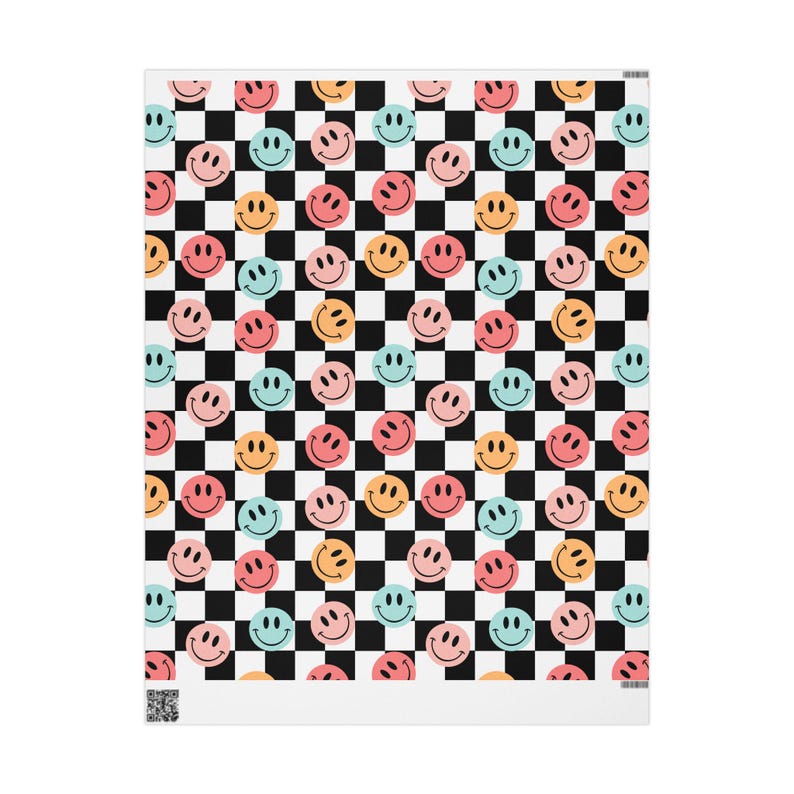 Colorful Smiley Face Wrapping Paper Roll, Fun Gift Wrap for Birthdays ...