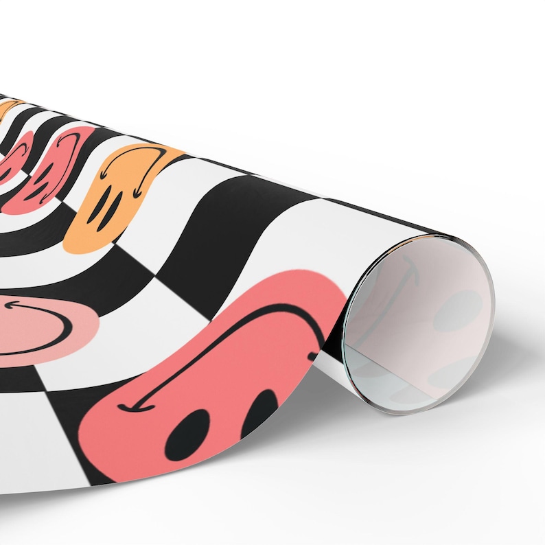 Colorful Smiley Face Wrapping Paper Roll, Fun Gift Wrap for Birthdays ...