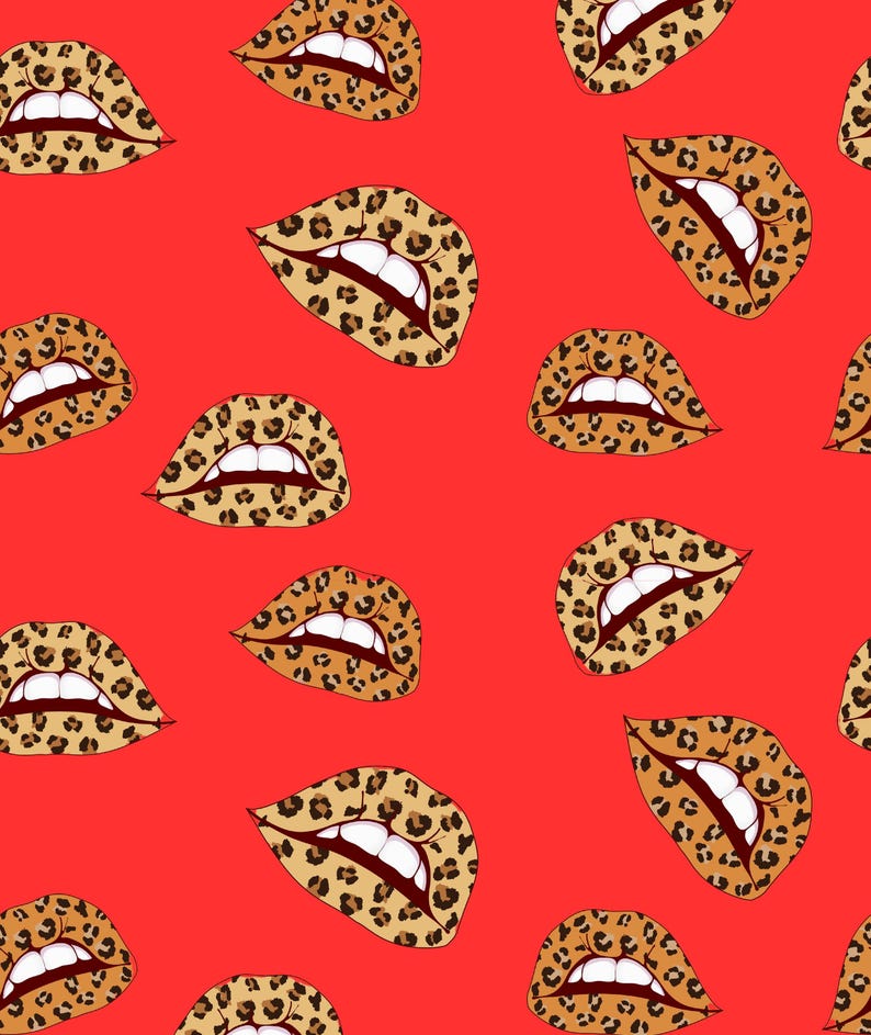 Cheetah Lips Wrapping Paper | Cheetahlipious Bold Gift Wrap | Red ...