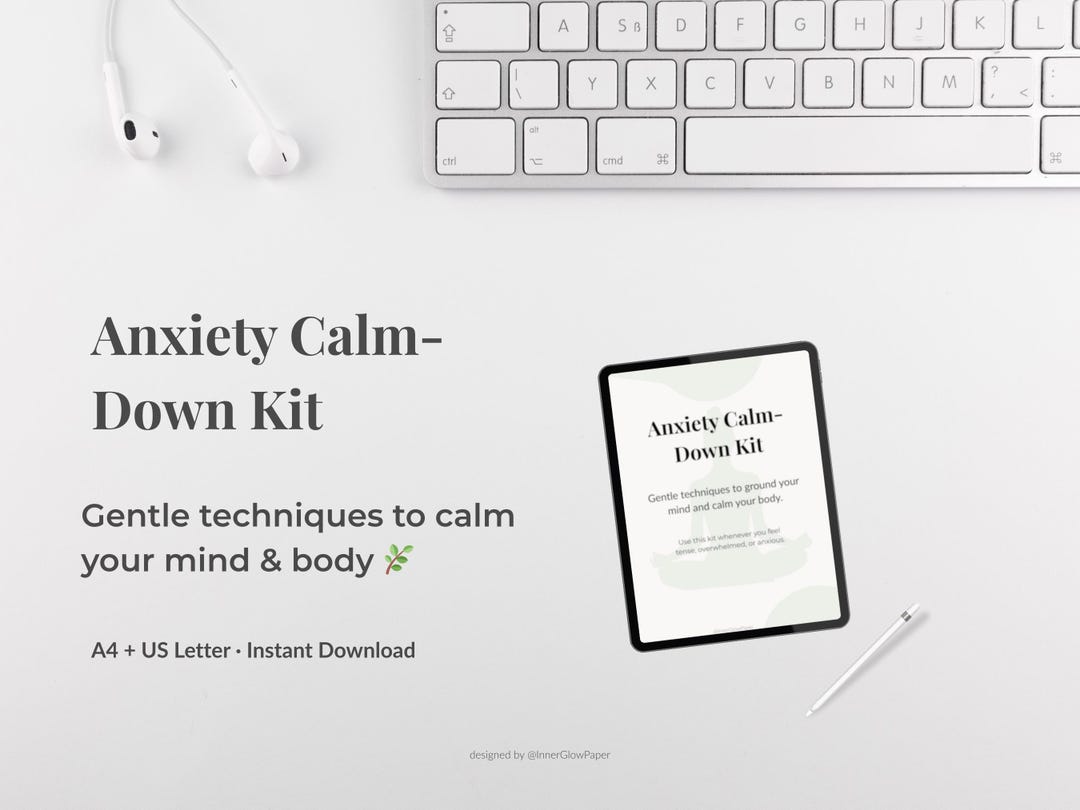 Anxiety Calm-down Kit • Grounding & Breathing Worksheets (digital ...