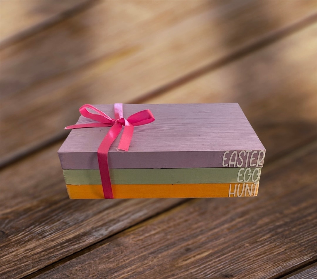 Easter Decorative Wood Book Stacks Shelf Decor Table Decor Decorative ...