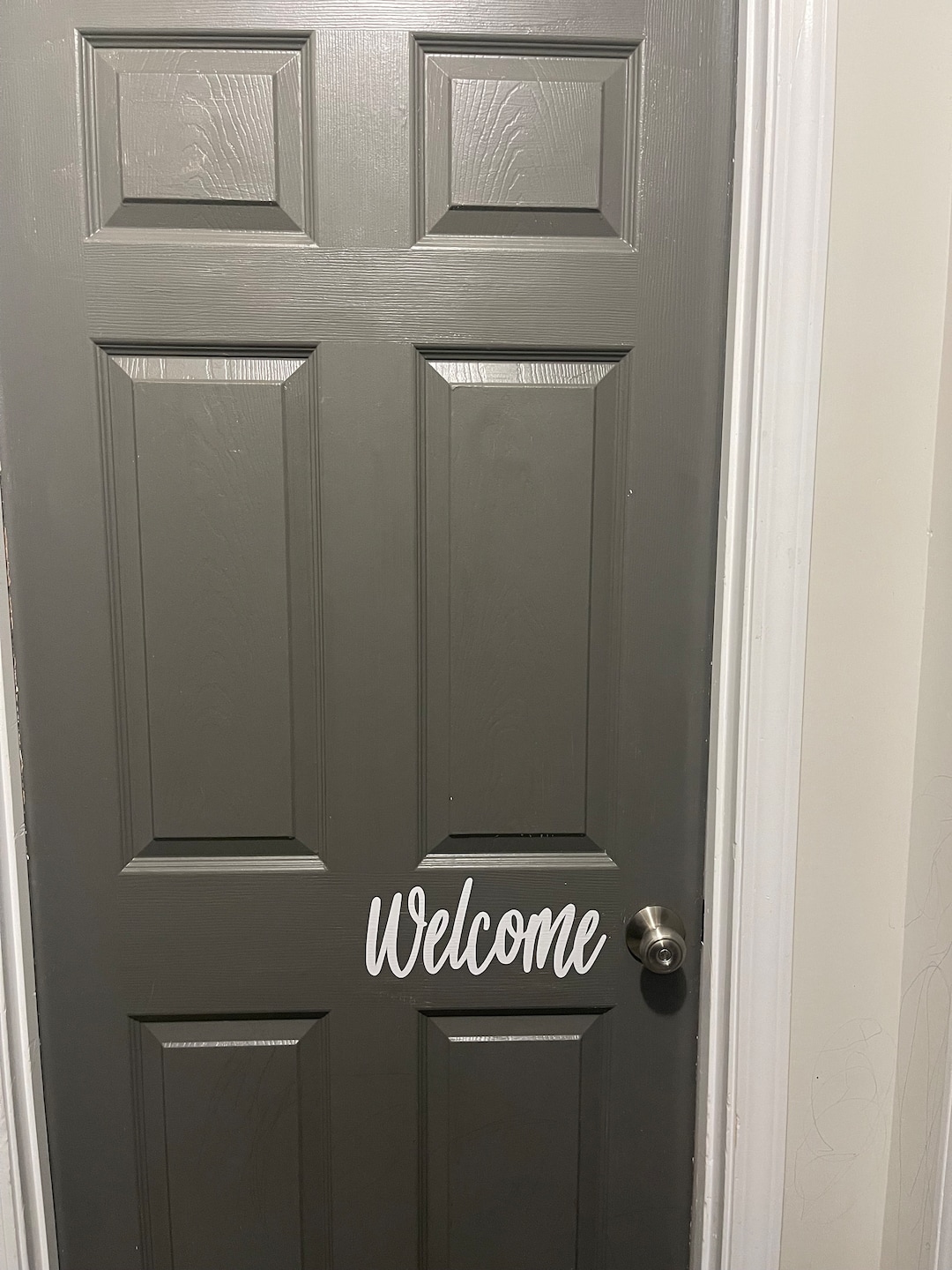 Vinyl Door Decals Linen Door Decal Welcome Door Decal Hello Door Decal ...