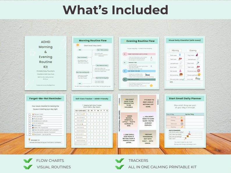 ADHD Morning and Evening Routine Kit – Printable Daily Routine Charts ...