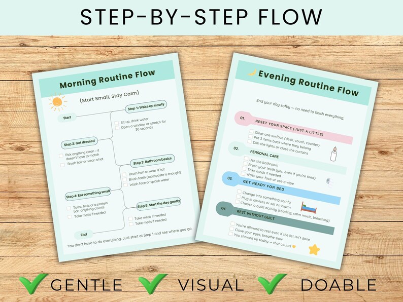 ADHD Morning and Evening Routine Kit – Printable Daily Routine Charts ...