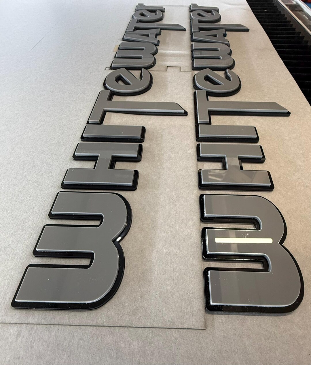 3D Raised Marine “whitewater” 24.5”L X 4.25”H Modern Boat Logo Decal ...