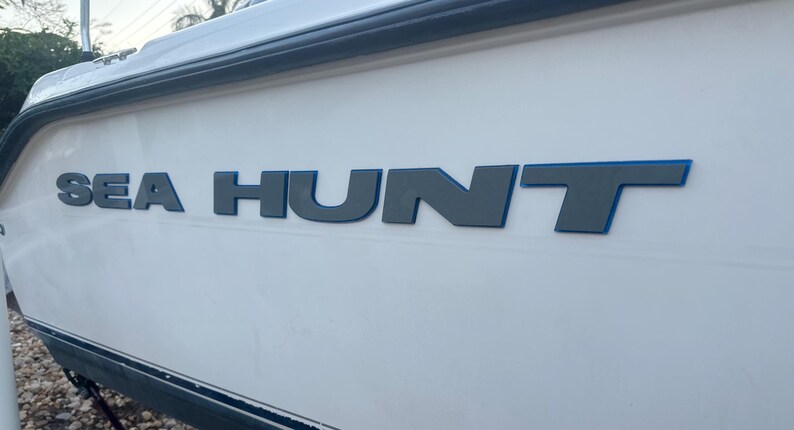 3D Raised Marine BLUE WAVE Boats Logo Decal Set With 3M Tape and ...