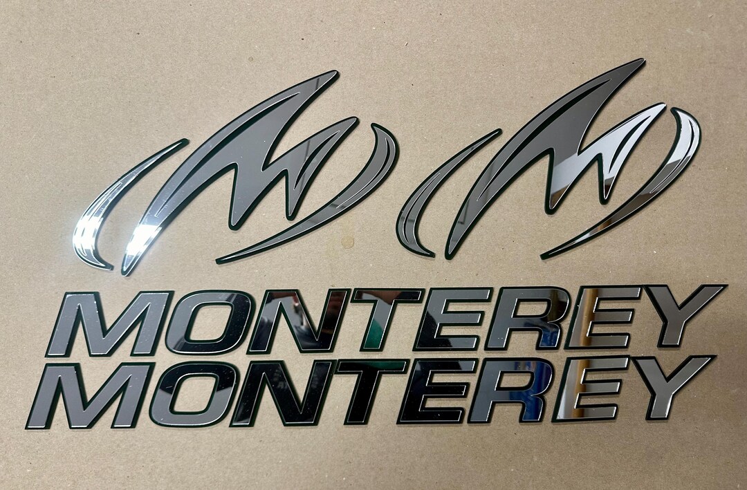 3D Raised Marine “MONTEREY” 43”L X 7.5”H Overall Boats Logo Decal Set ...