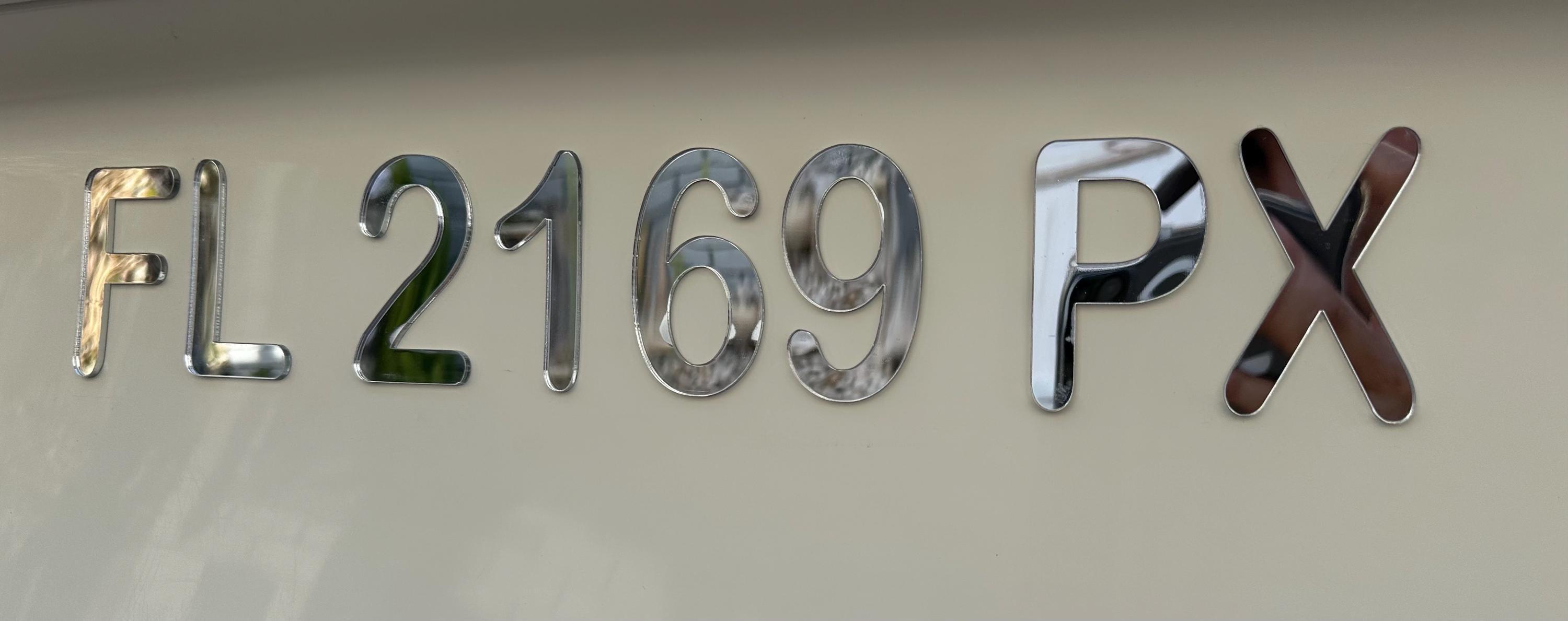 Custom Raised 3D Registration Numbers Marine Grade 3M Tape Set With ...