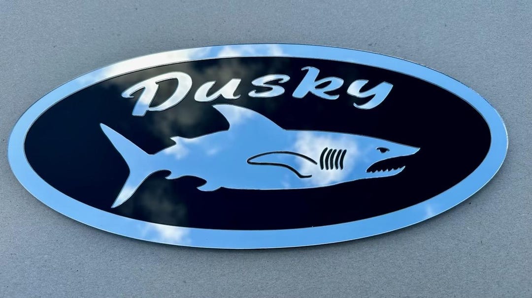 3D Raised Marine DUSKY Boats Logo Decal Set With 3M Tape and Stencil ...