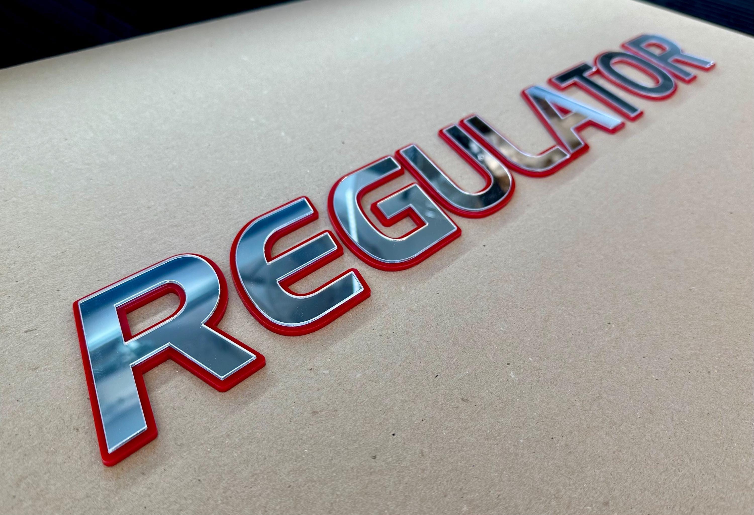 3D Raised Marine “REGULATOR” 26”L X 3”H Modern Boat Logo Decal With 3M ...