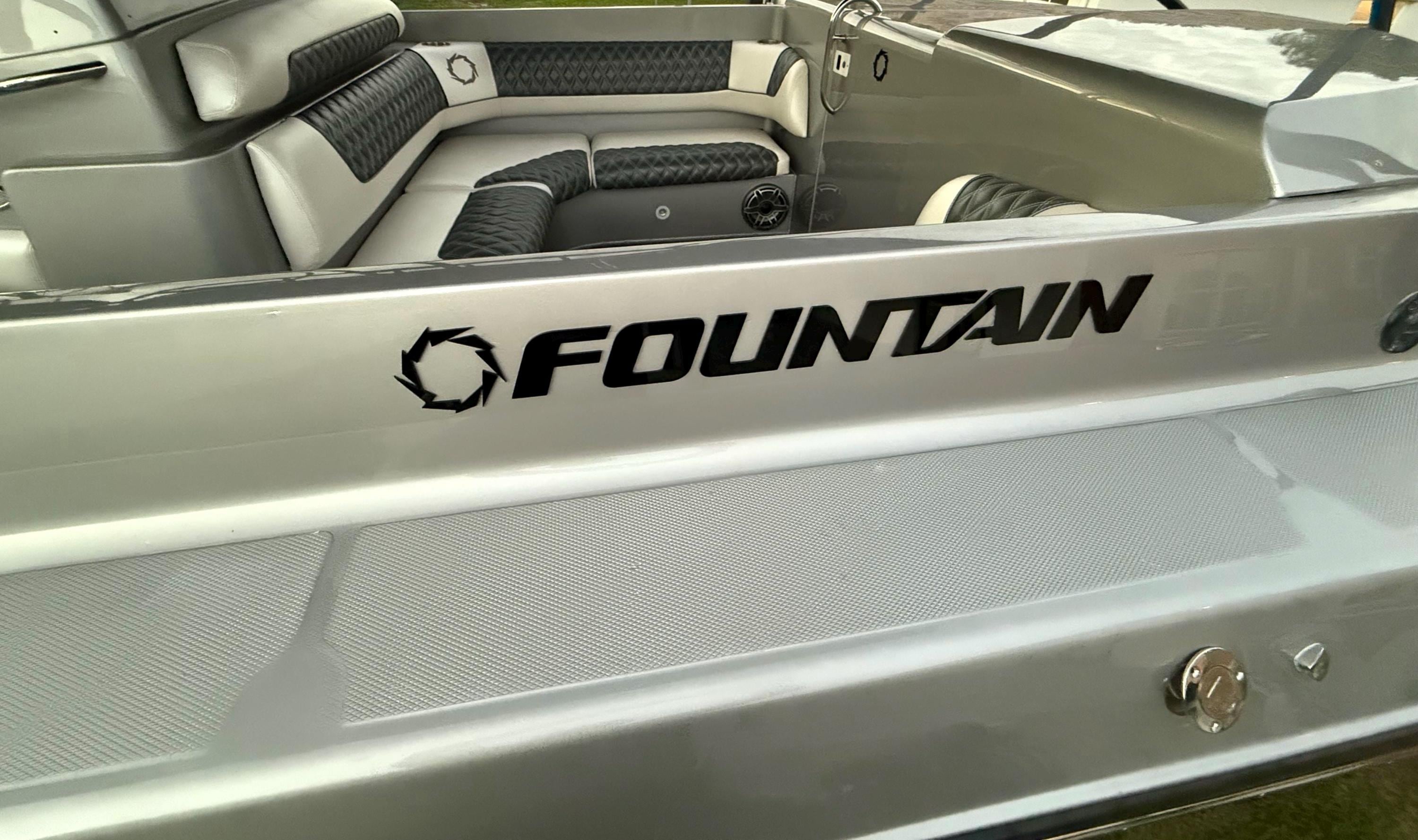3D Raised Marine “FOUNTAIN” 28”L X 2.7”H Boats Logo Decal Set With 3M ...