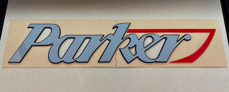 3D Raised Marine “PARKER” 31.5”L X 6.5”H Modern Boat Logo Decal With 3M ...