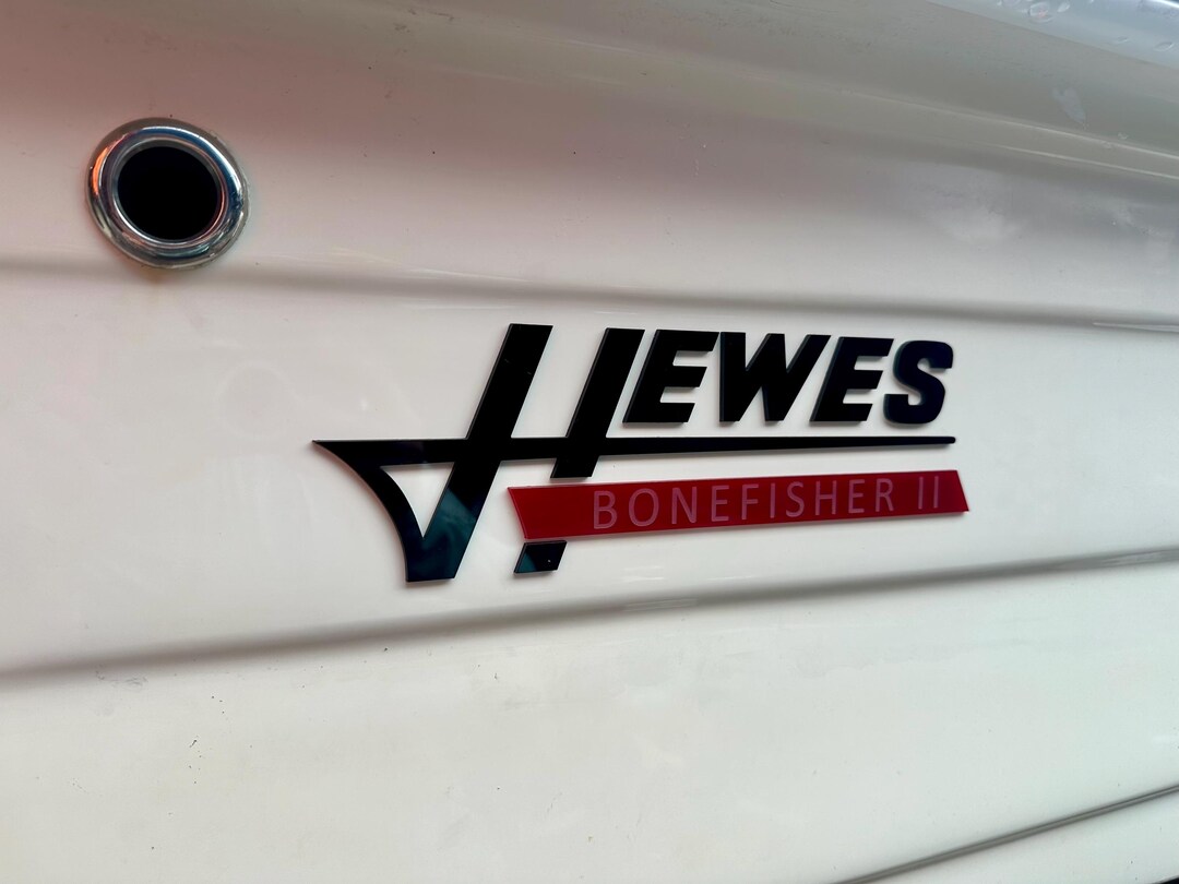 3D Raised Marine HEWES Boats Logo Decal Set With 3M Tape and Stencil ...