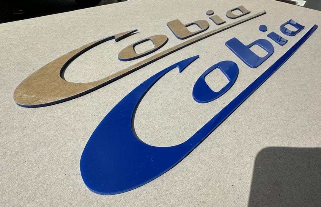 3D Cobia Boat Decal (set of 2), Modern Marine Logo - Etsy
