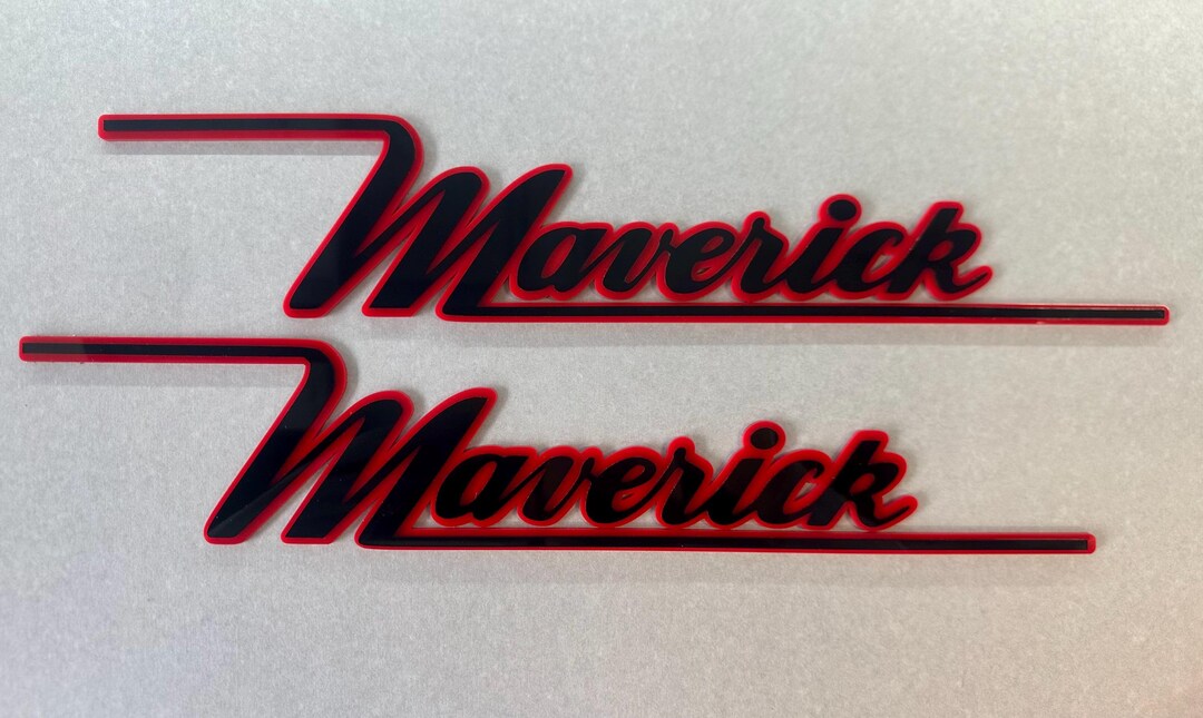 3D Raised Marine “MAVERICK” 18.5”L X 3.75”H Modern Boat Logo Decal With ...
