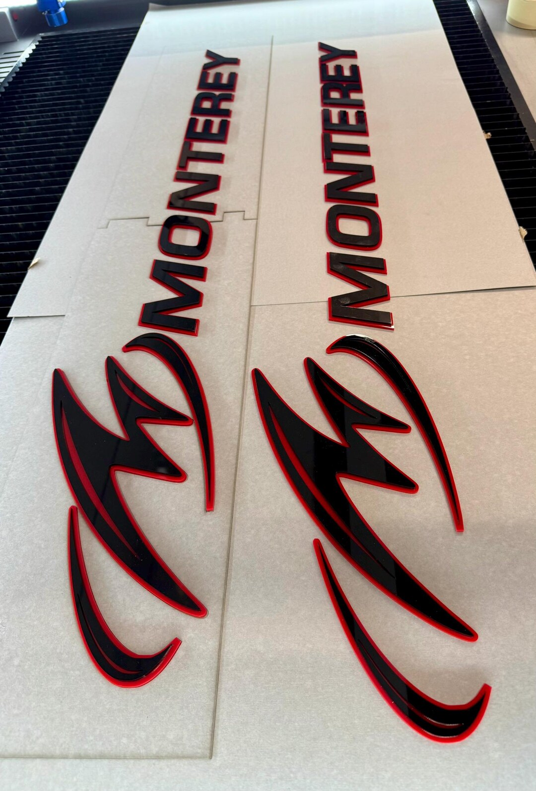 3D Raised Boat Decal "monterey" 43" With Logo, Acrylic UV Resistant - Etsy