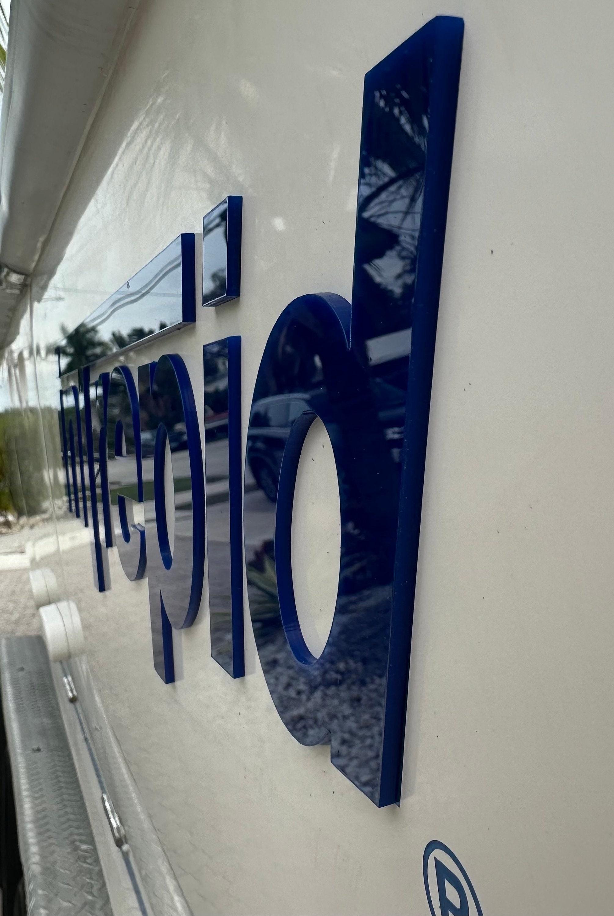 3D Raised Marine “INTREPID” 23”L X 5.7”H Modern Boat Logo Decal With 3M ...