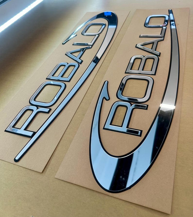 3D Raised Marine “ROBALO” 28”L X 6.8”H Modern Boat Logo Decal With 3M ...