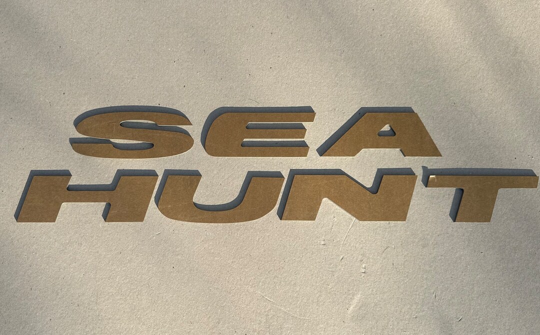 Custom Raised SEA HUNT Decal Logo Marine Grade 3M Tape Set With Stencil ...
