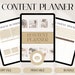 Beige Content Planner Printable Content Calendar, Social Media Planner ...