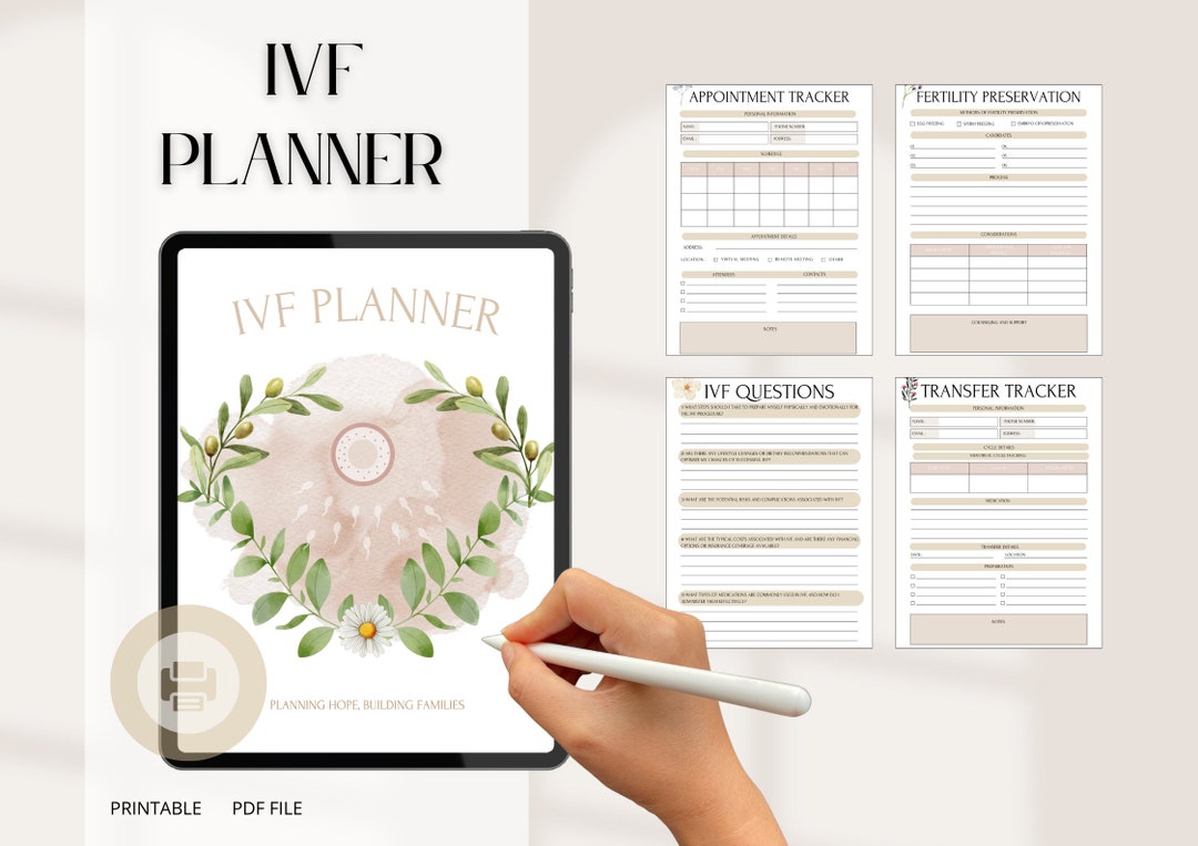 Clear IVF Planner Printable Expense Tracker, Fertility Planner, Medical ...