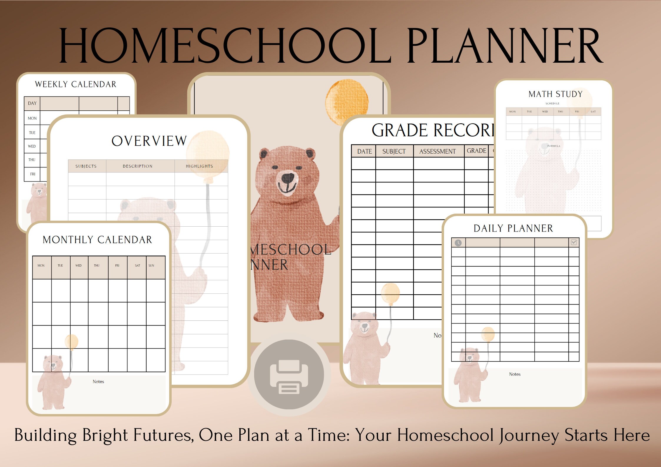 Cute & Complete Homeschool Planner Bundle Printable Schedules and ...