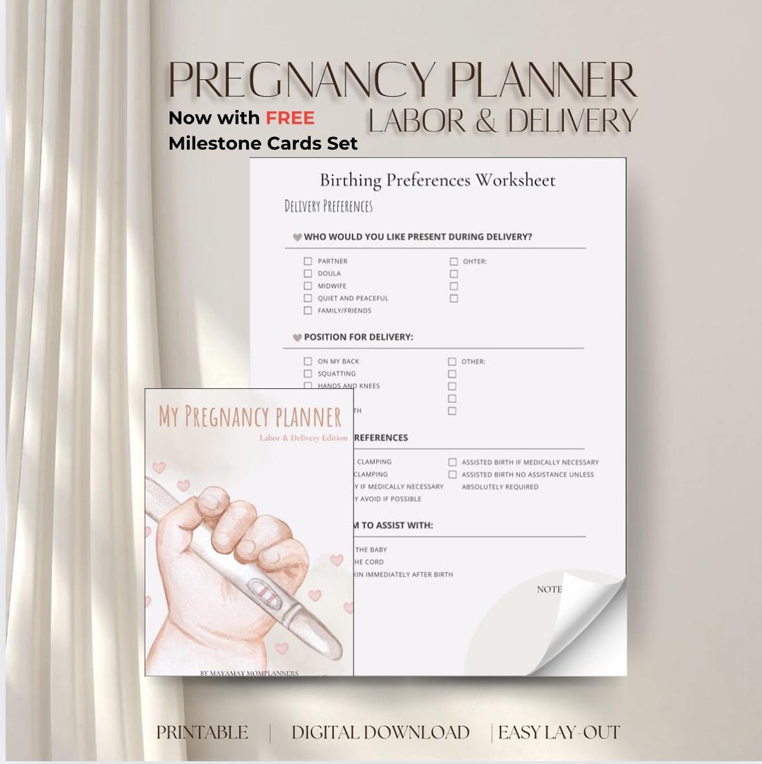 Pregnancy Planner Labor & Delivery Mom Edition | Printable Birth Plan ...