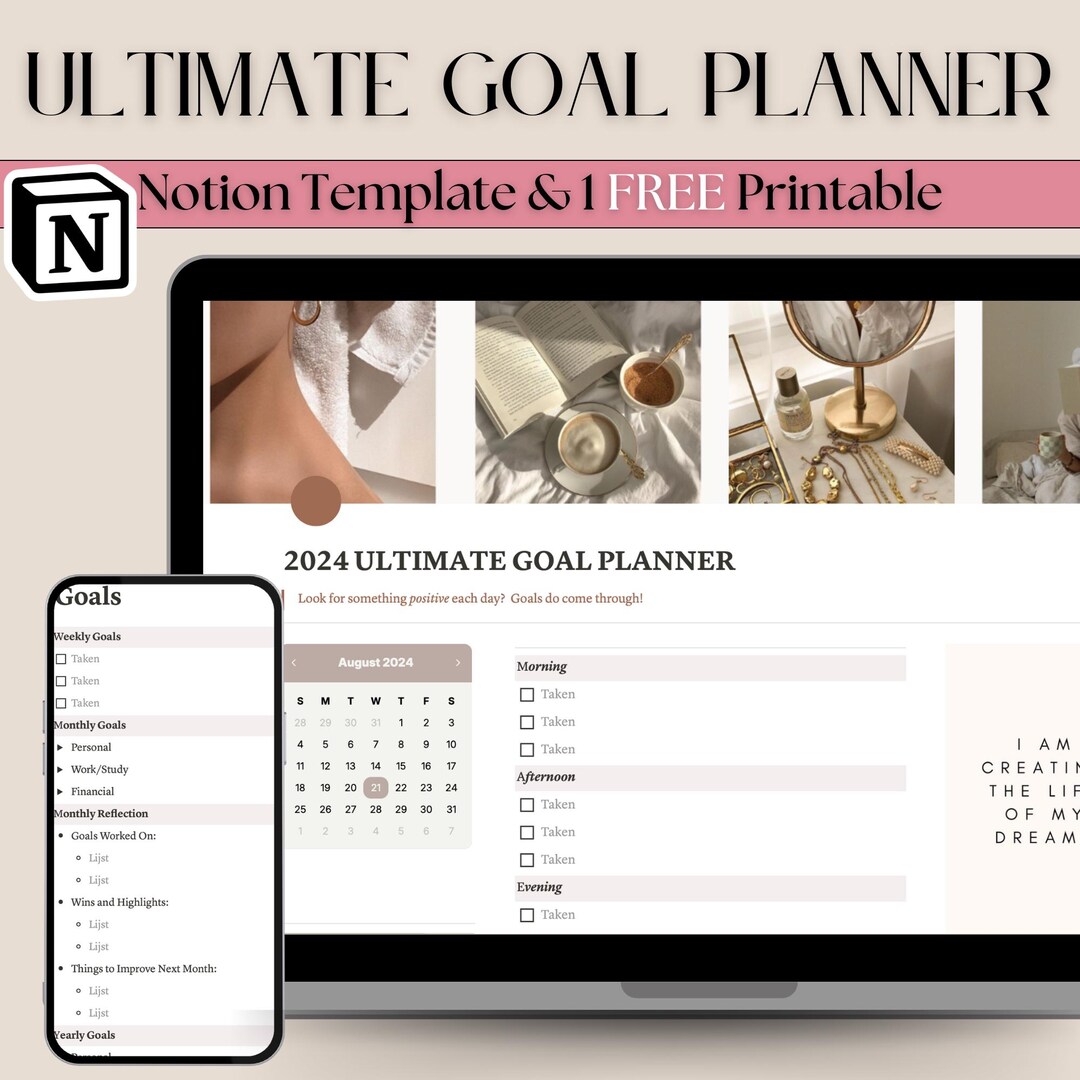 Notion Ultimate Goal Setting Planner Daily Schedule, Habit Tracker ...