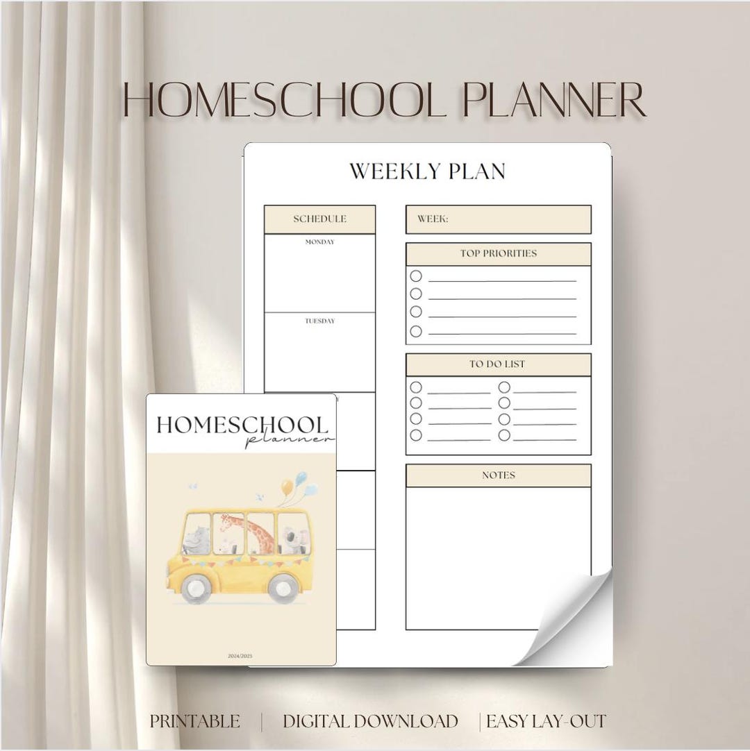 Back to School! Homeschool Planner Printable 2025 | Lesson Planner ...