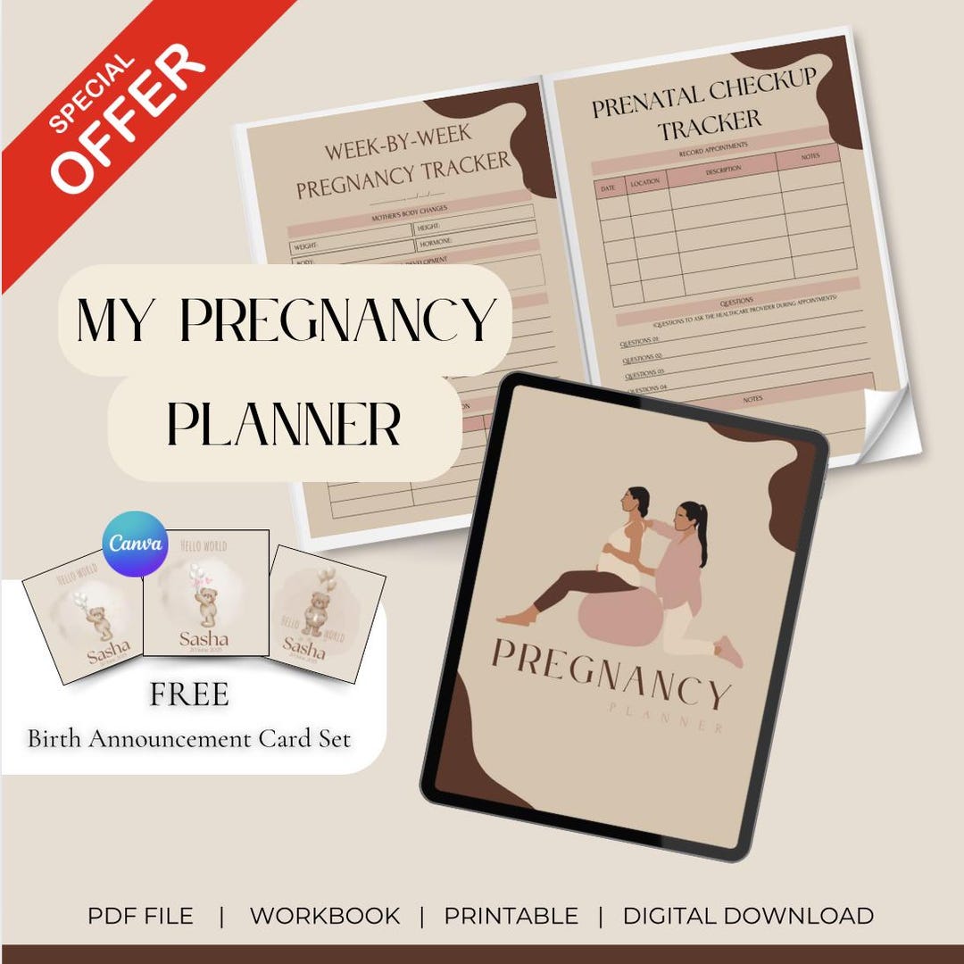 Pregnancy Planner Printable With Birth & Doula Checklist for Your ...