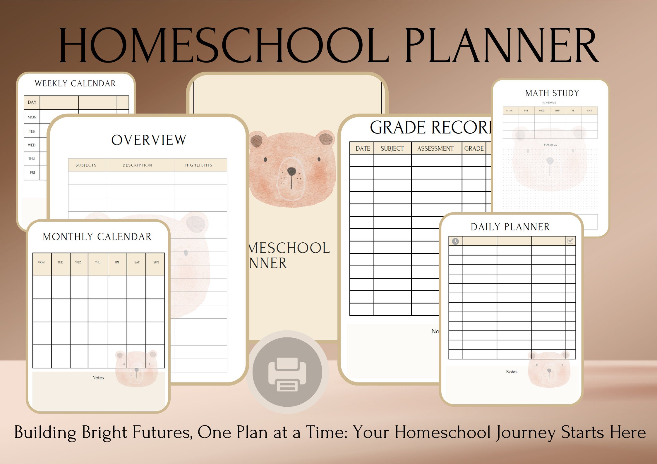 Cute & Complete Homeschool Planner Bundle Printable Schedules and ...