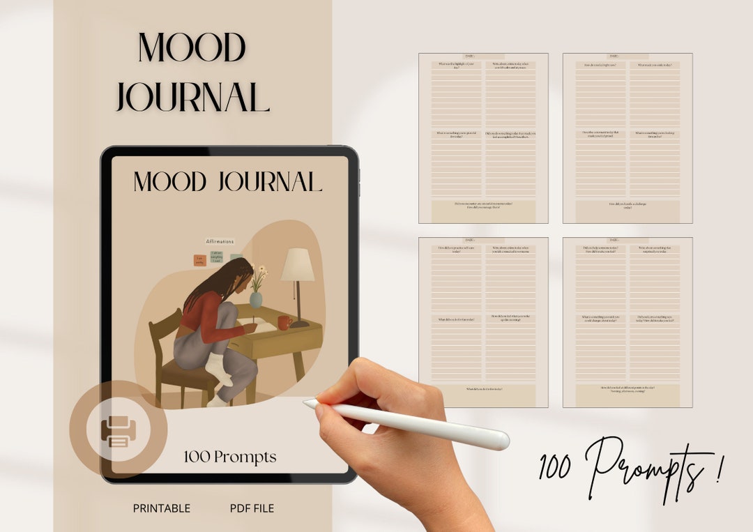 Daily Mood Tracker Mood Journal Mental Health Planner ADHD Daily Log ...