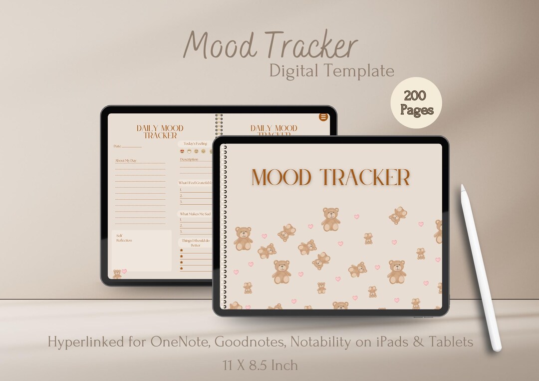 Digital Mood Tracker Template for Goodnotes, Notability & Onenote ...